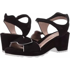 BeautiFeel | Shoes | Beautifeel Emma Black Suede Heel Sandals Msrp 395 ...
